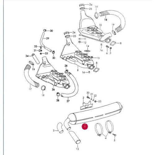 911 Muffler 91111102500 SS 91111102505 Leistritz