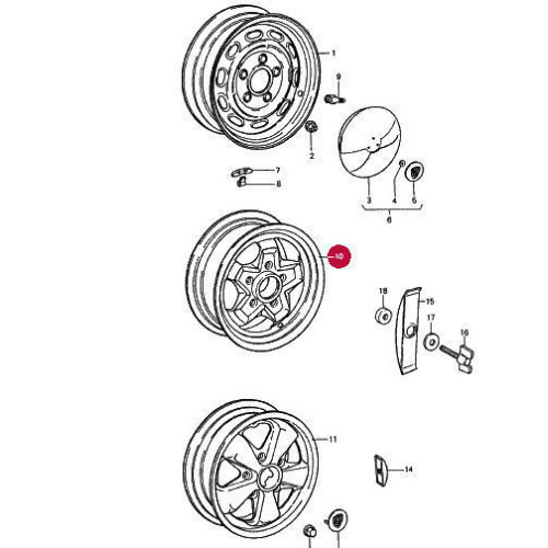 Porsche 911 Cookie Cutter Wheels 15x7 91136102354 Restored