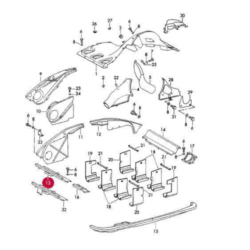 Porsche 911 Engine Sheet Metal Tin MFI Left 90110608302