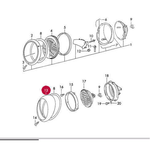 Porsche 911 Headlight Ring Sugar Scoop 90163110205