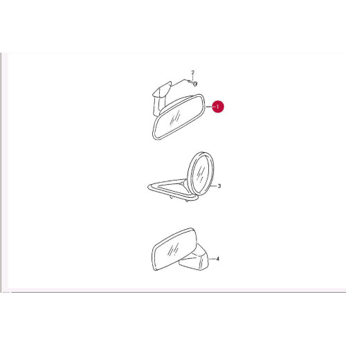 Porsche 911 SWB Rear View Mirror Break Away 91473101411 SS 91473101412