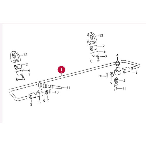 Porsche 930 911 T E S 18mm Rear Sway Bar 91133370101