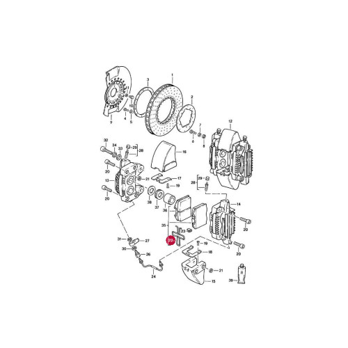 Porsche 930 Brake Pad Holder Tension Spring 95135295000