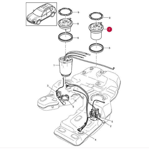 Porsche 958 Cayenne Fuel Pump Flange 95862042210