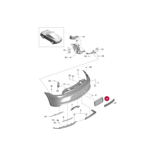 Porsche 981 Cayman Rear Bumper License Bracket 98150567506