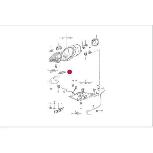 Porsche 996 Headlight Lens Trim Cover - Left 99663104501