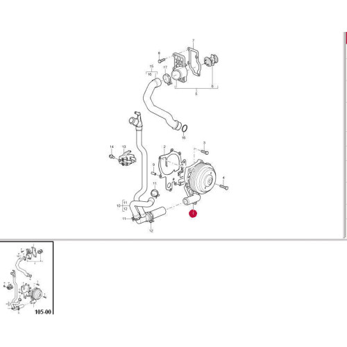 Porsche 997 Water Pump 99710601105 SS 99710601106