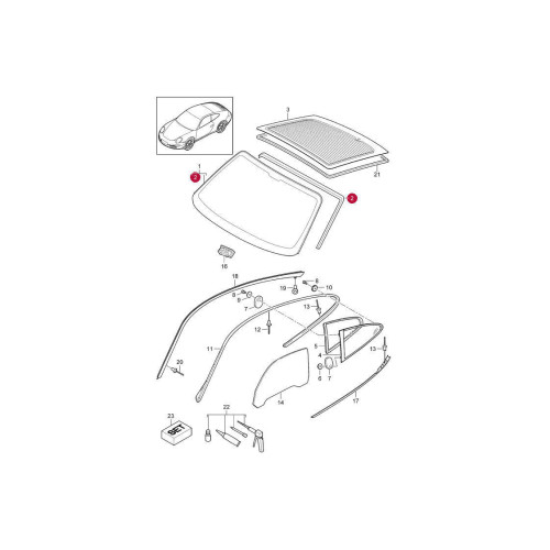 Porsche 997 Windshield Seal 99754190110