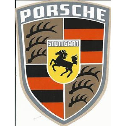 Porsche Vintage Crest Decals 2" X 2.5"