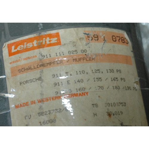 911 Muffler 91111102500 SS 91111102505 Leistritz